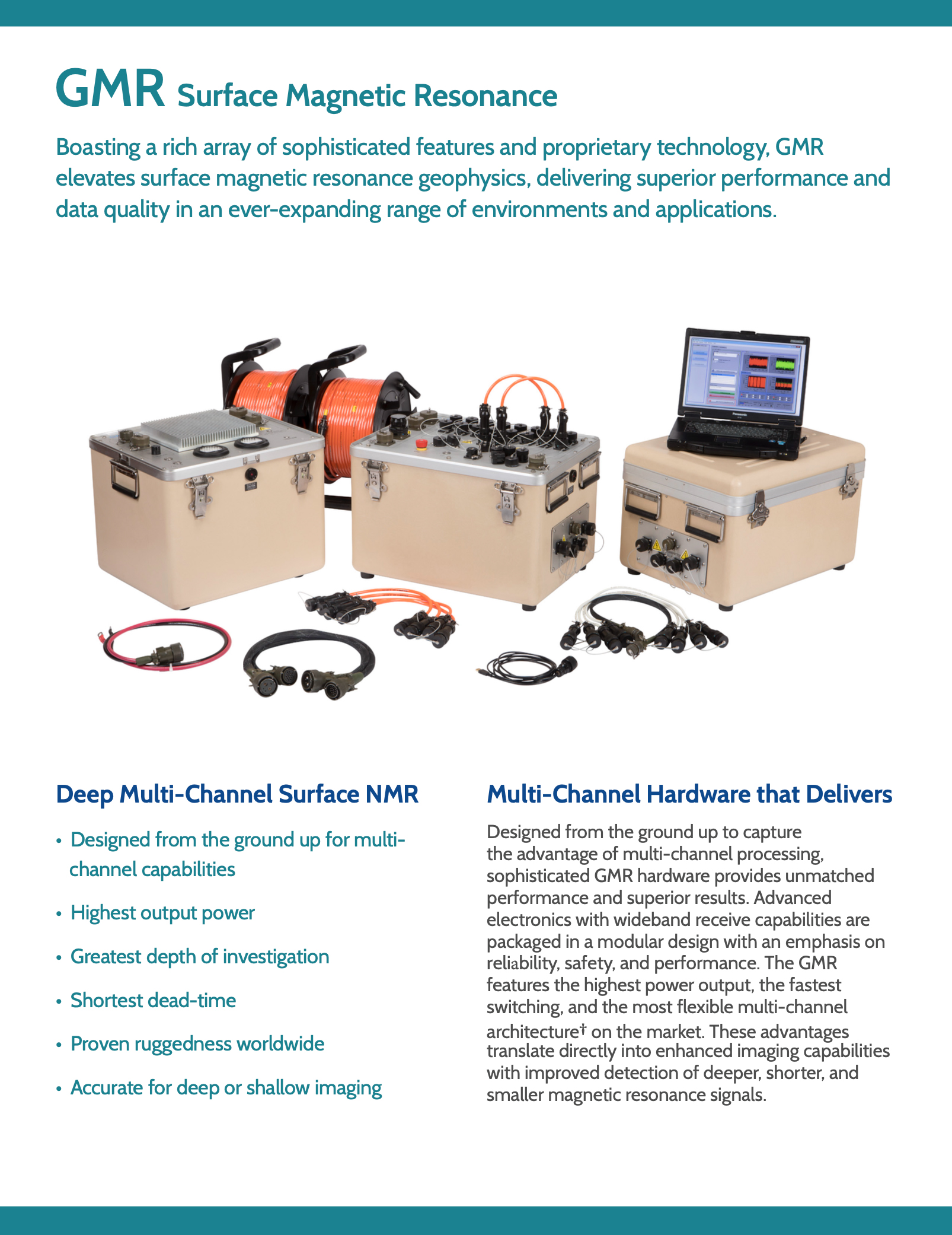 GMR™ Multi-Channel Surface NMR Tools | Vista Clara Inc